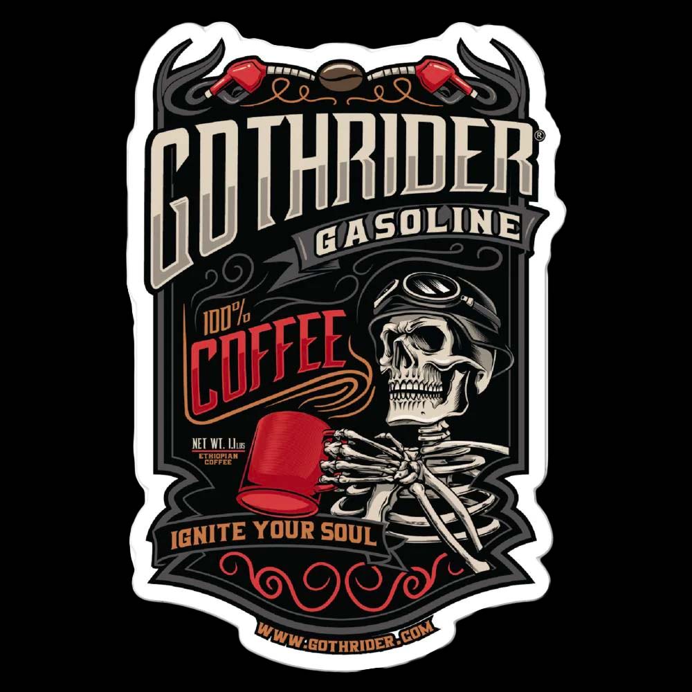 GothRider Gasoline Coffee Super Sized Sticker - GothRider®